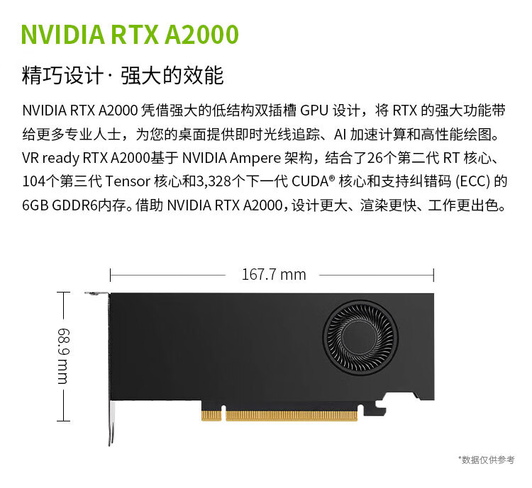 丽台（LEADTEK）NVIDIA RTX4000/6000 A2000/A5000/A6000显卡 RTX A2000 6G 盒装【图片 ...